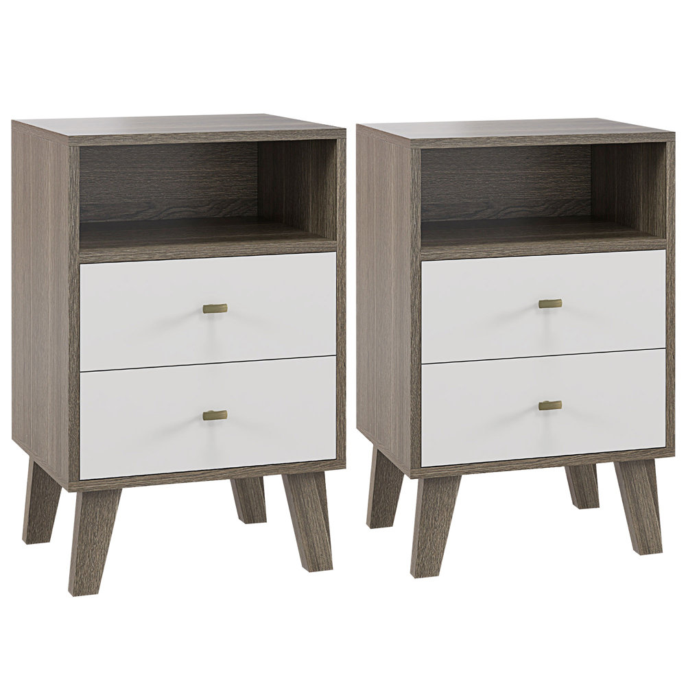 Corrigan Studio Bedside Tables with Drawers and Shelf | Wayfair.co.uk
