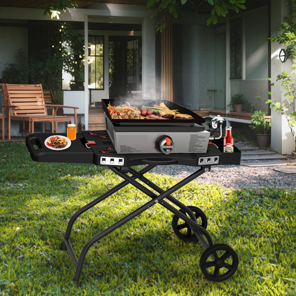 Home Foldable Portable Grill Cart For 17"/22" Griddles - Universal Bbq ...