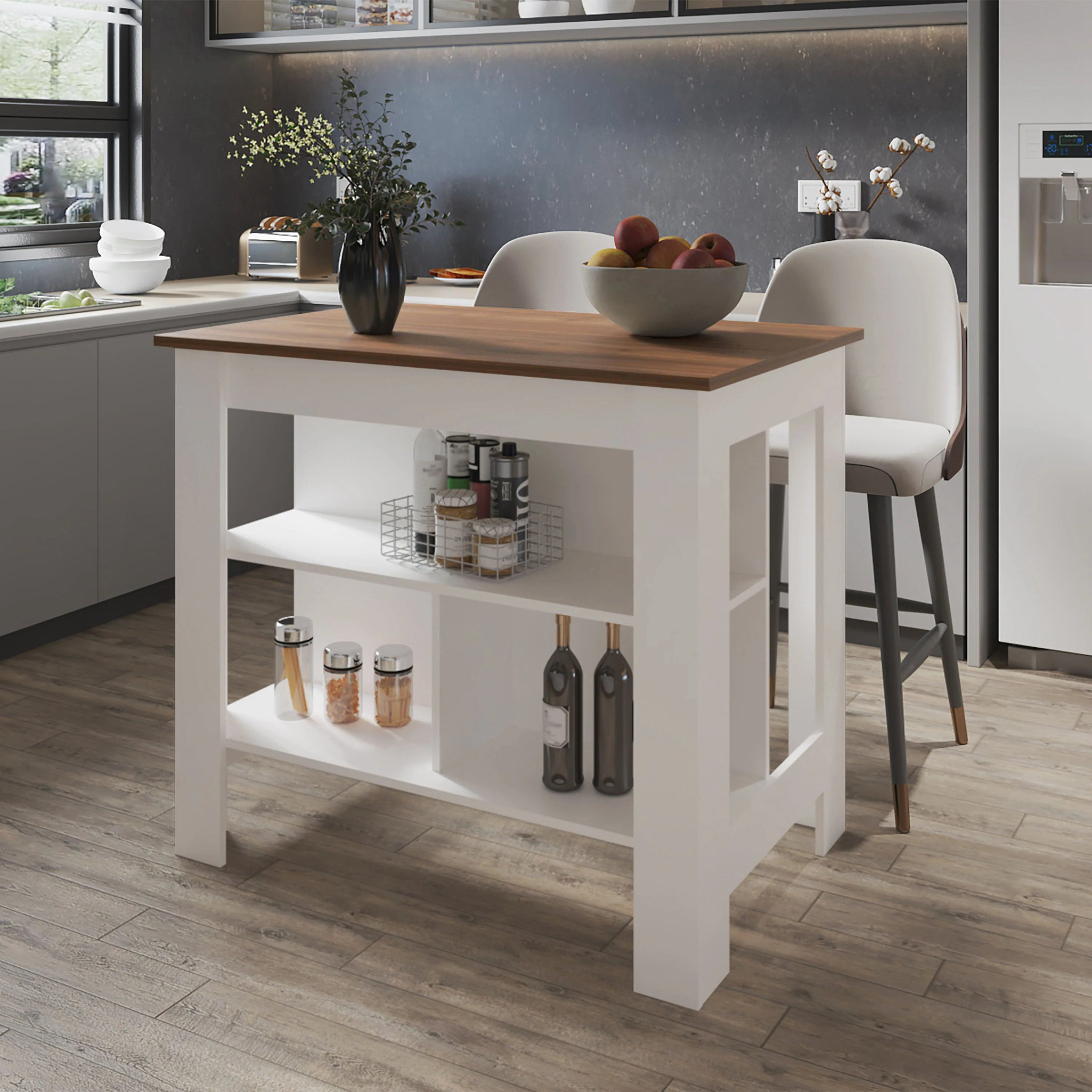 Latitude Run® Kitchen Island With Open Storage - Wayfair Canada