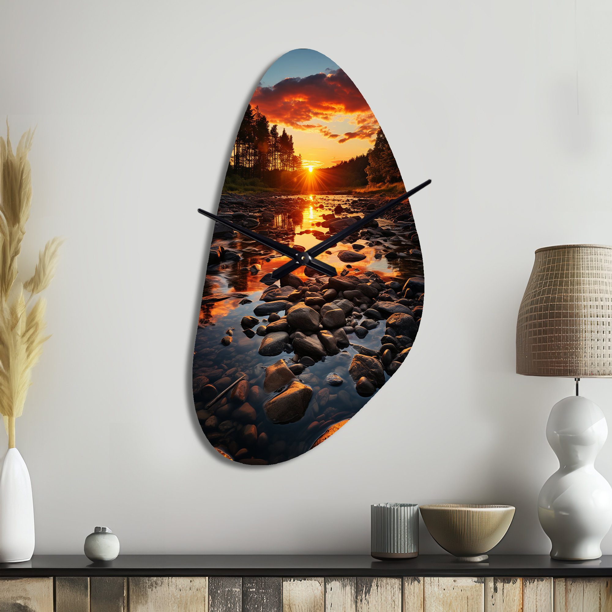 Design Art Kentucky Landscape River - Fall Shape Decorative Orange ...