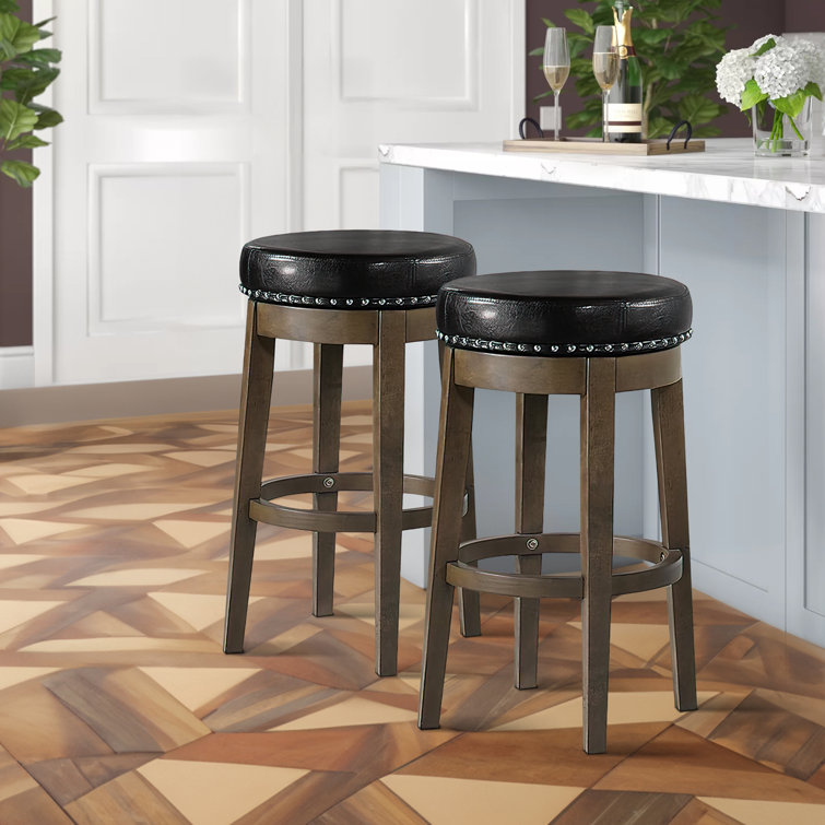 Red Barrel Studio® Deneshia Swivel Solid Wood Counter Stool | Wayfair