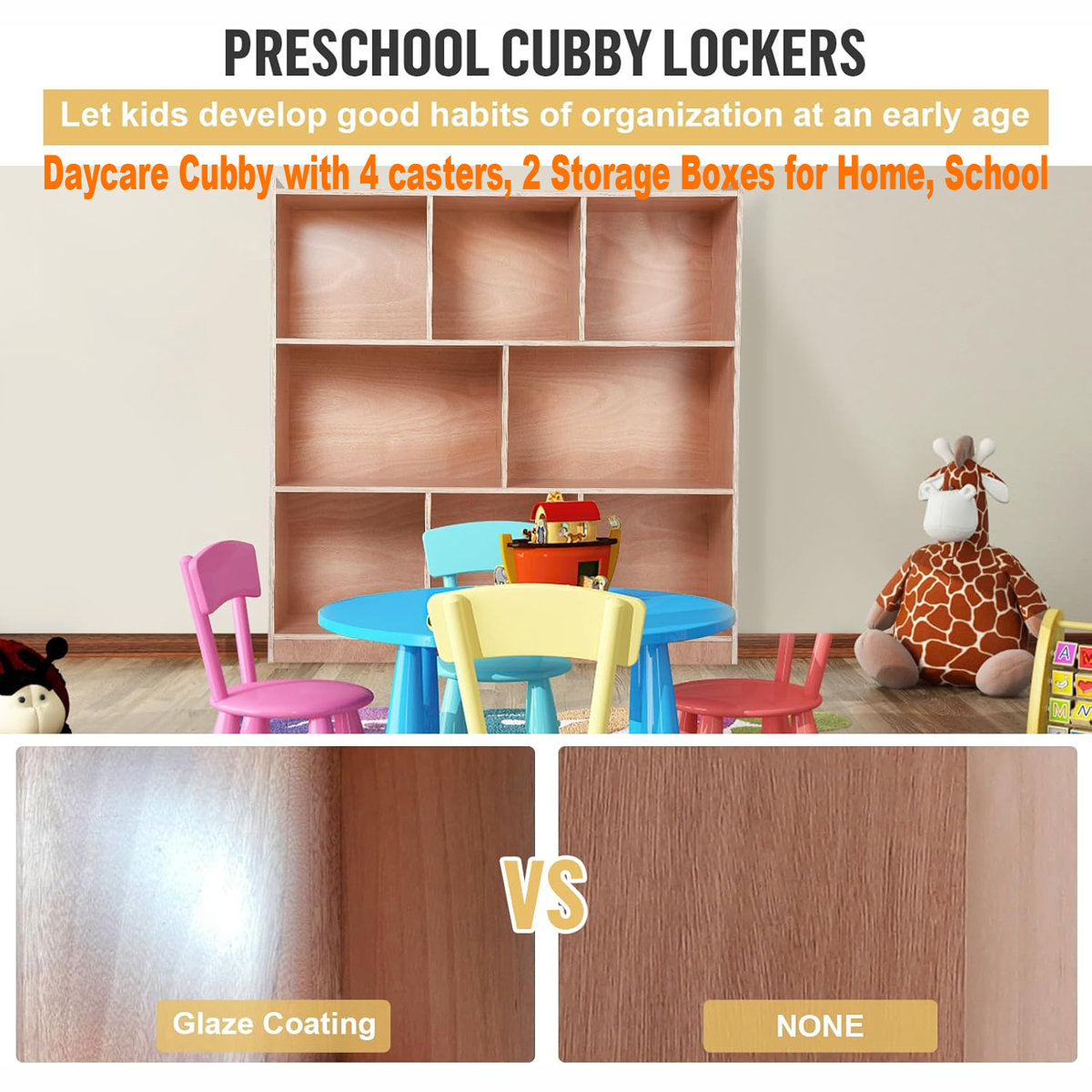 Union Rustic Glazed Exterior 8-Section Bookcase Classroom Storage ...