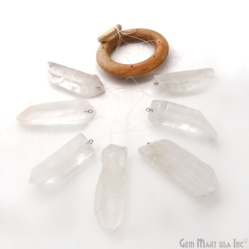 Arlmont & Co. Najelly Quartz Wind Chime, Natural Crystal Quartz ...