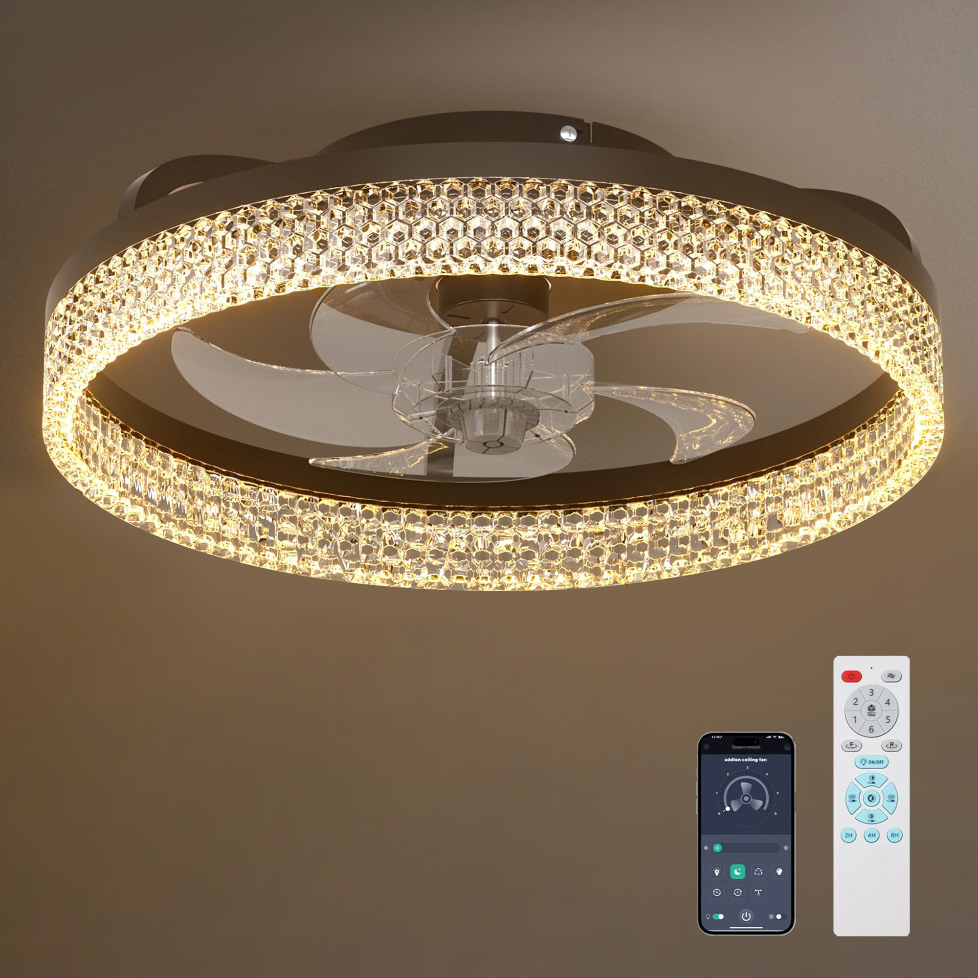 Ivy Bronx 20 inch Ceiling Fans with Lights and Remote | Wayfair