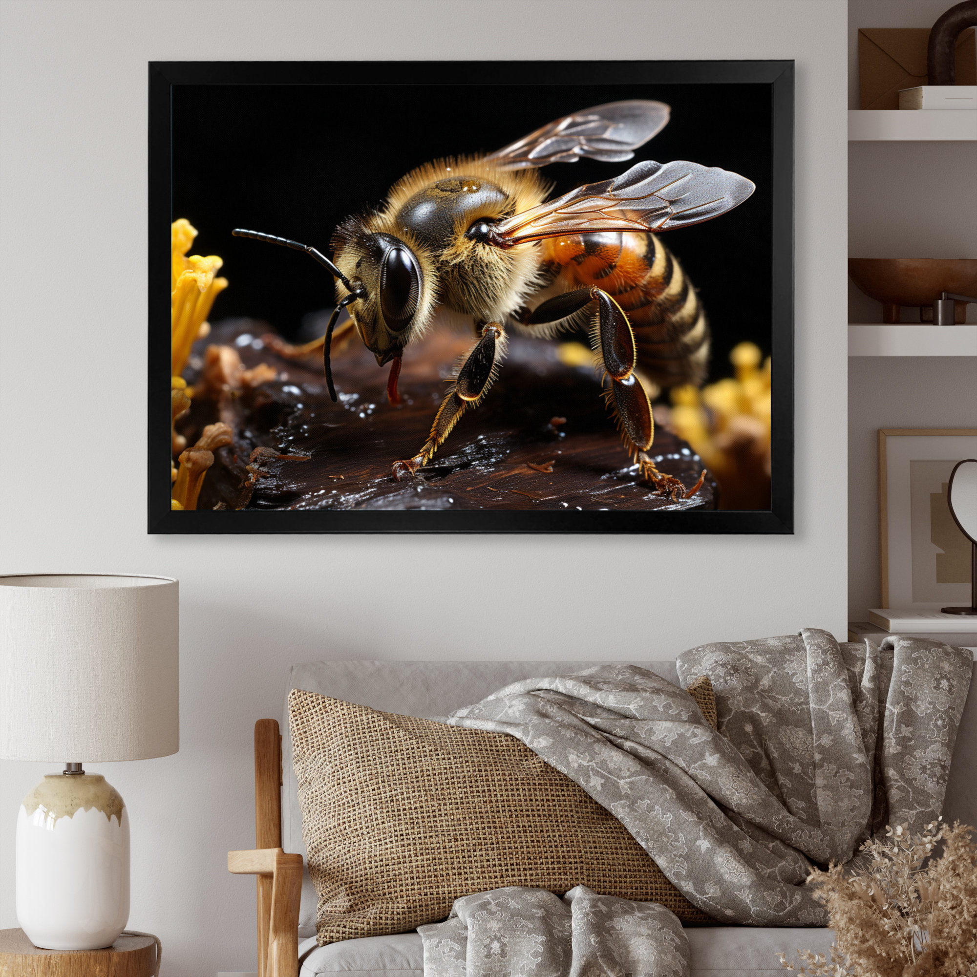 Gracie Oaks Bee Portrait II - Animals Wall Art Living Room | Wayfair
