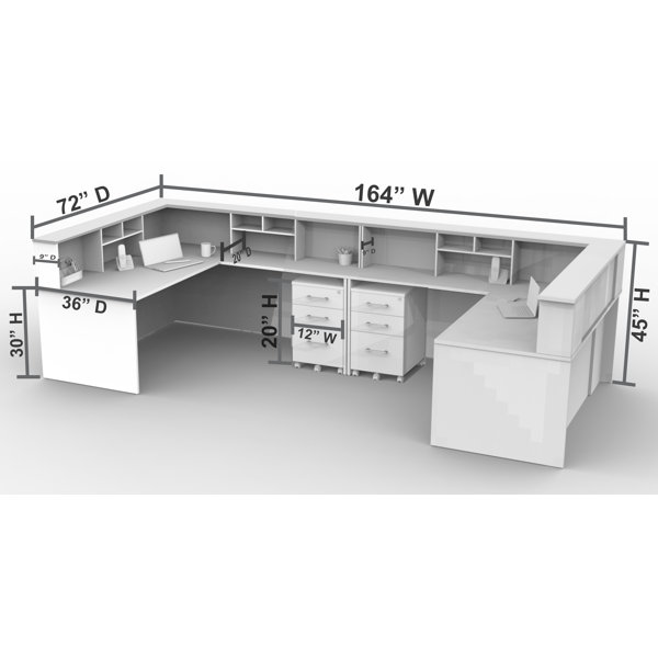 Latitude Run® Reception Corner Office Desk Work Stations Furniture ...