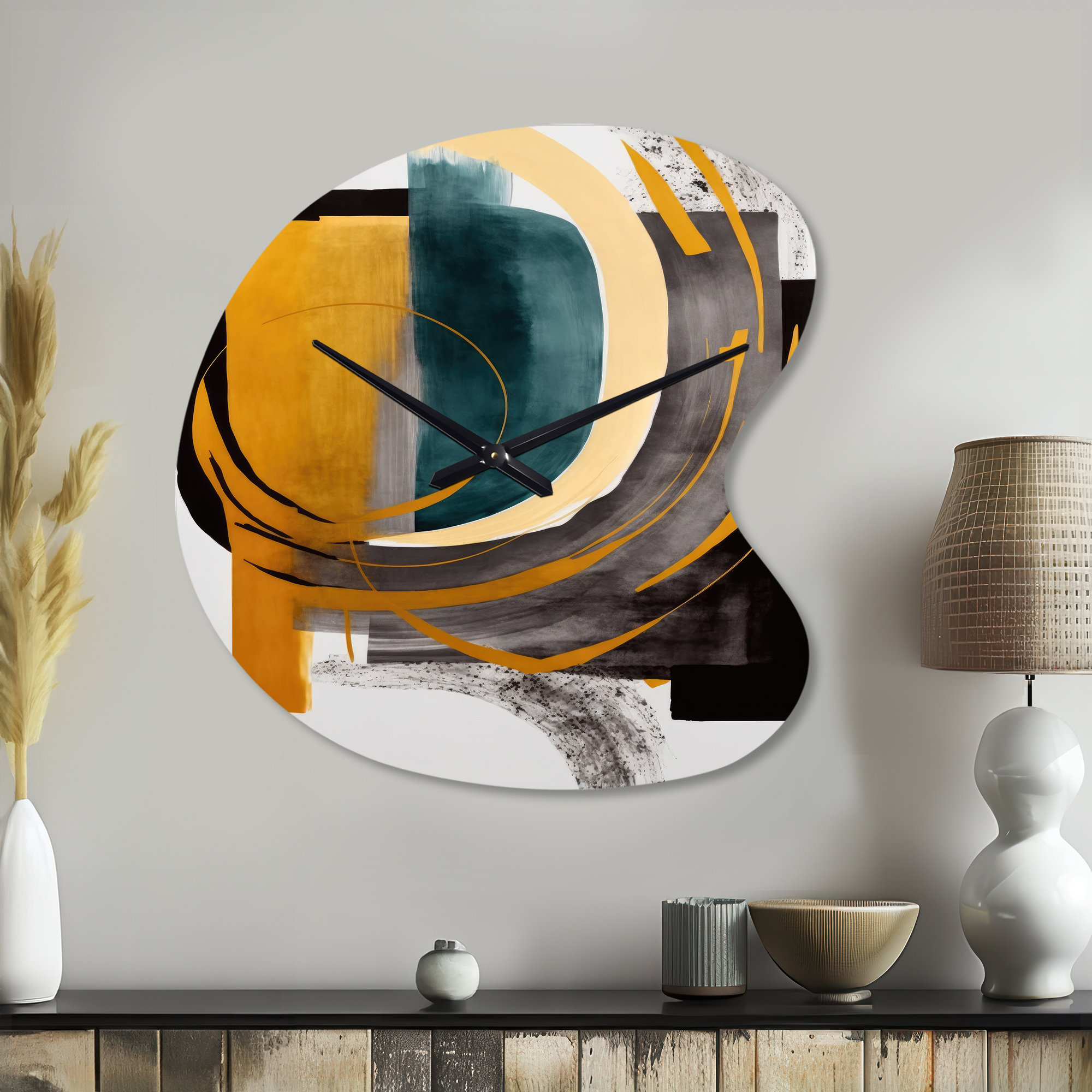 Design Art Modern Green Art Deco IV - Transitional Irregular Shape ...