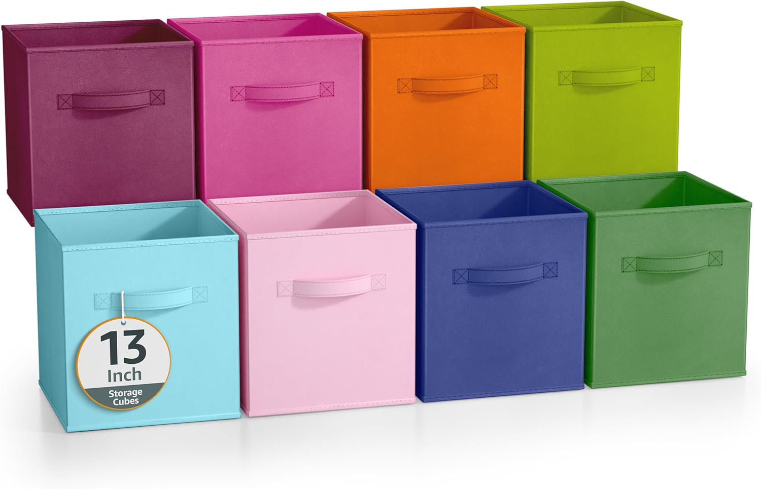 Sorbus 8 Pack 13" Large Foldable Storage Cubes with Handles in Deep ...