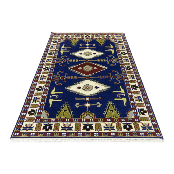 Union Rustic Kassara Hand Knotted Wool Geometric Rug | Wayfair