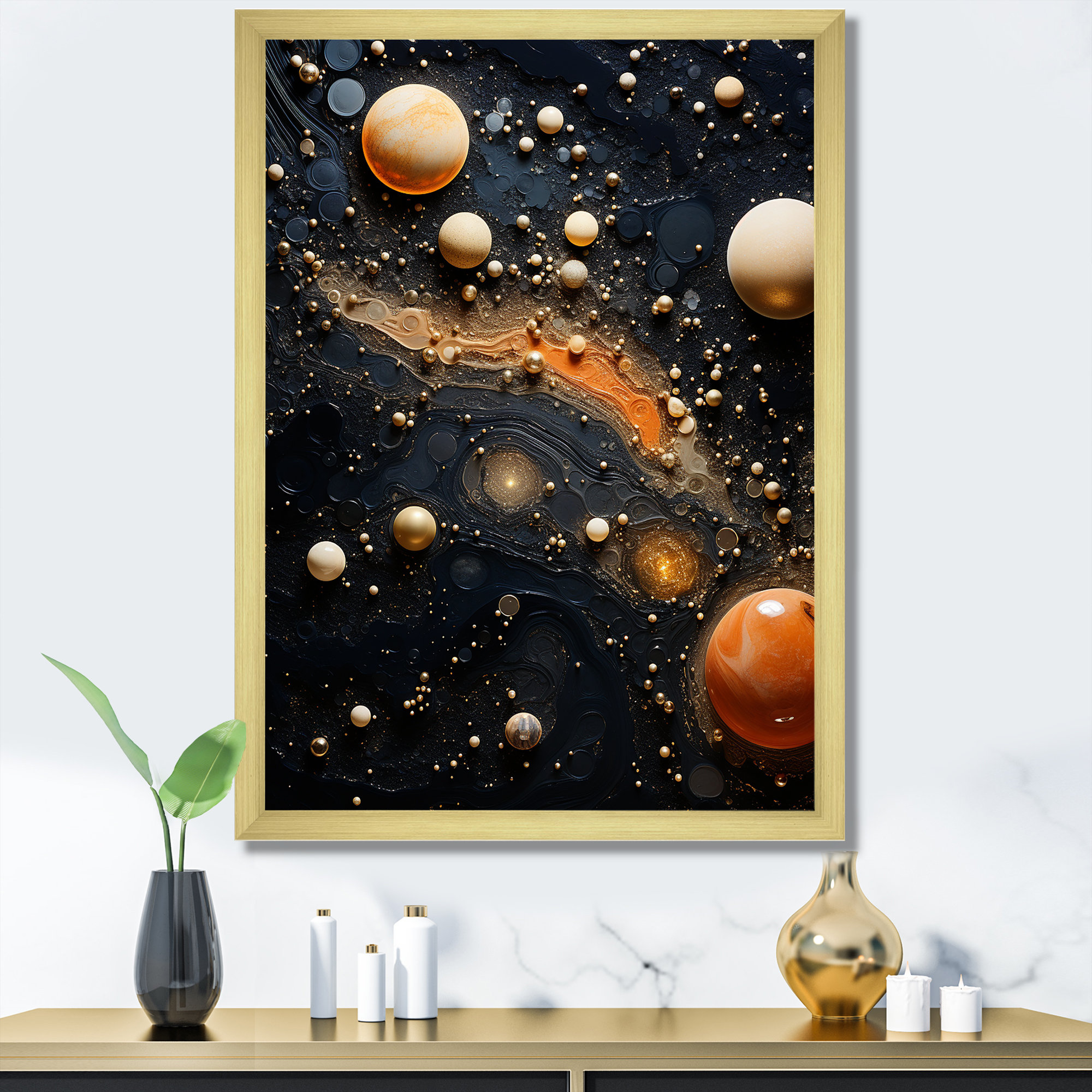 Wrought Studio™ Abstract Coffee Nitro Nebula II - Abstract Shapes Wall ...