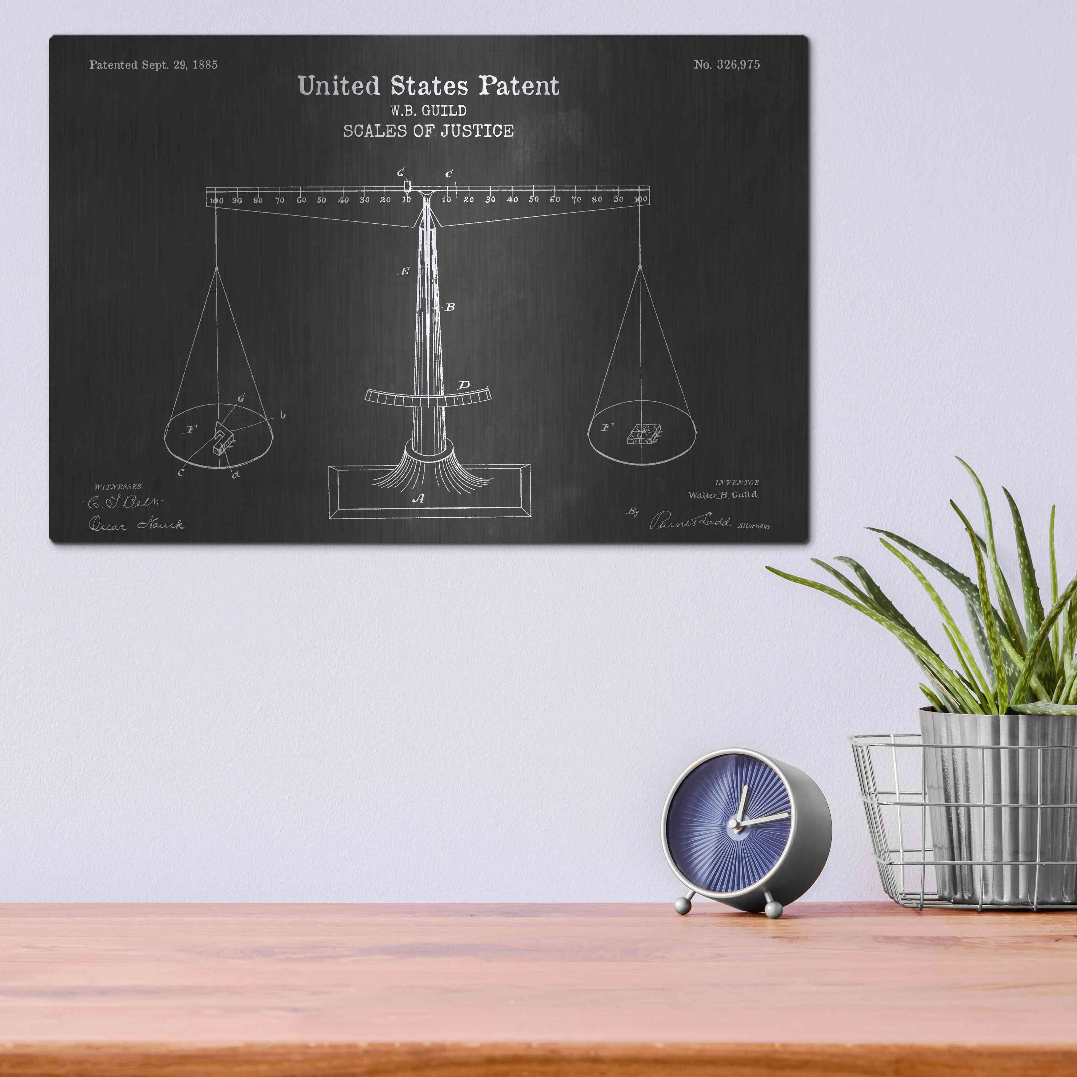 Williston Forge 'Scales of Justice Blueprint Patent Chalkboard' Metal ...