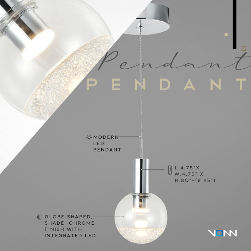 VONNLighting Sienna 5-in Integrated LED Height Adjustable ETL Certified ...