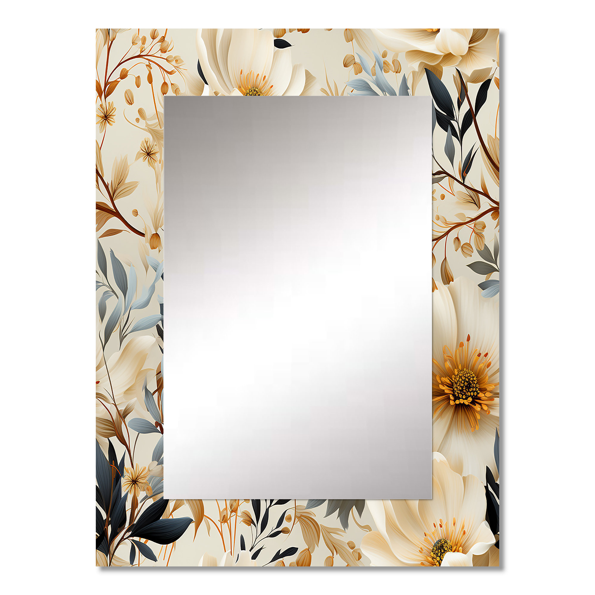 Bungalow Rose Autumn Boho Chic Poppy Blooms - Floral Mirror Wall Decor ...