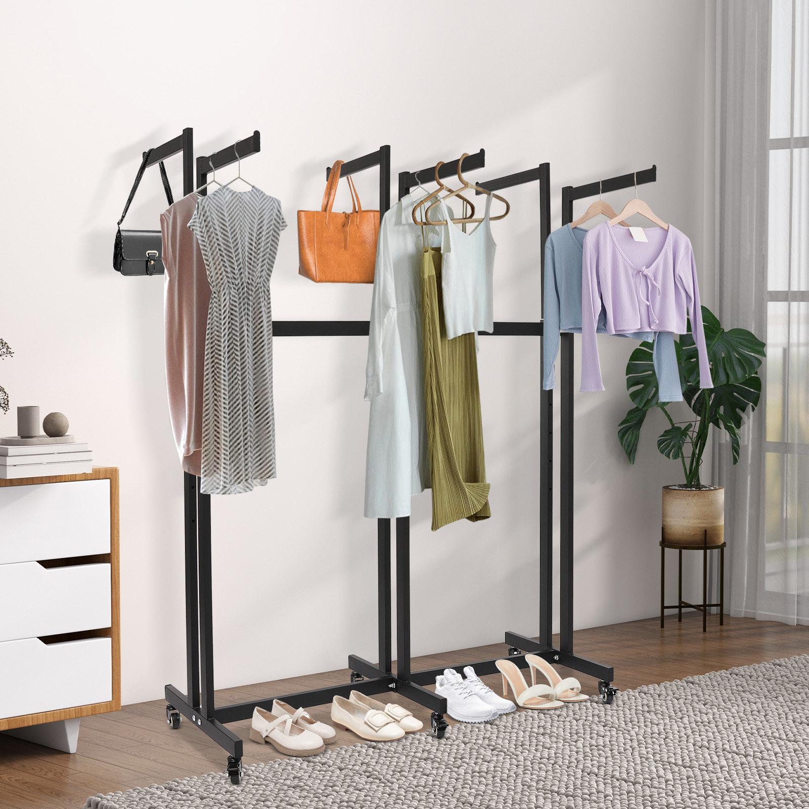 Rebrilliant Clothing Retail Rack Garment Rack With Wheels | Wayfair