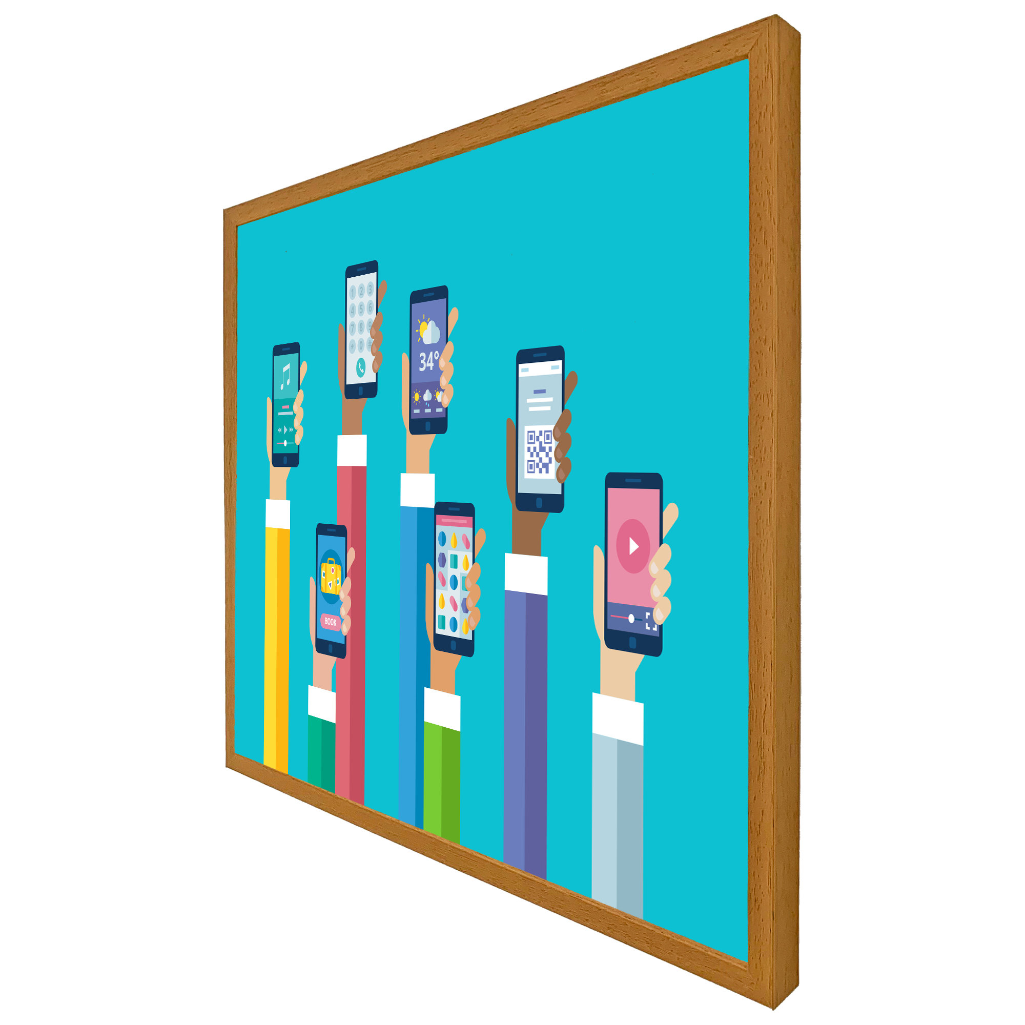 Latitude Run Hands Holding Smart Phones - Single Picture Frame Graphic ...