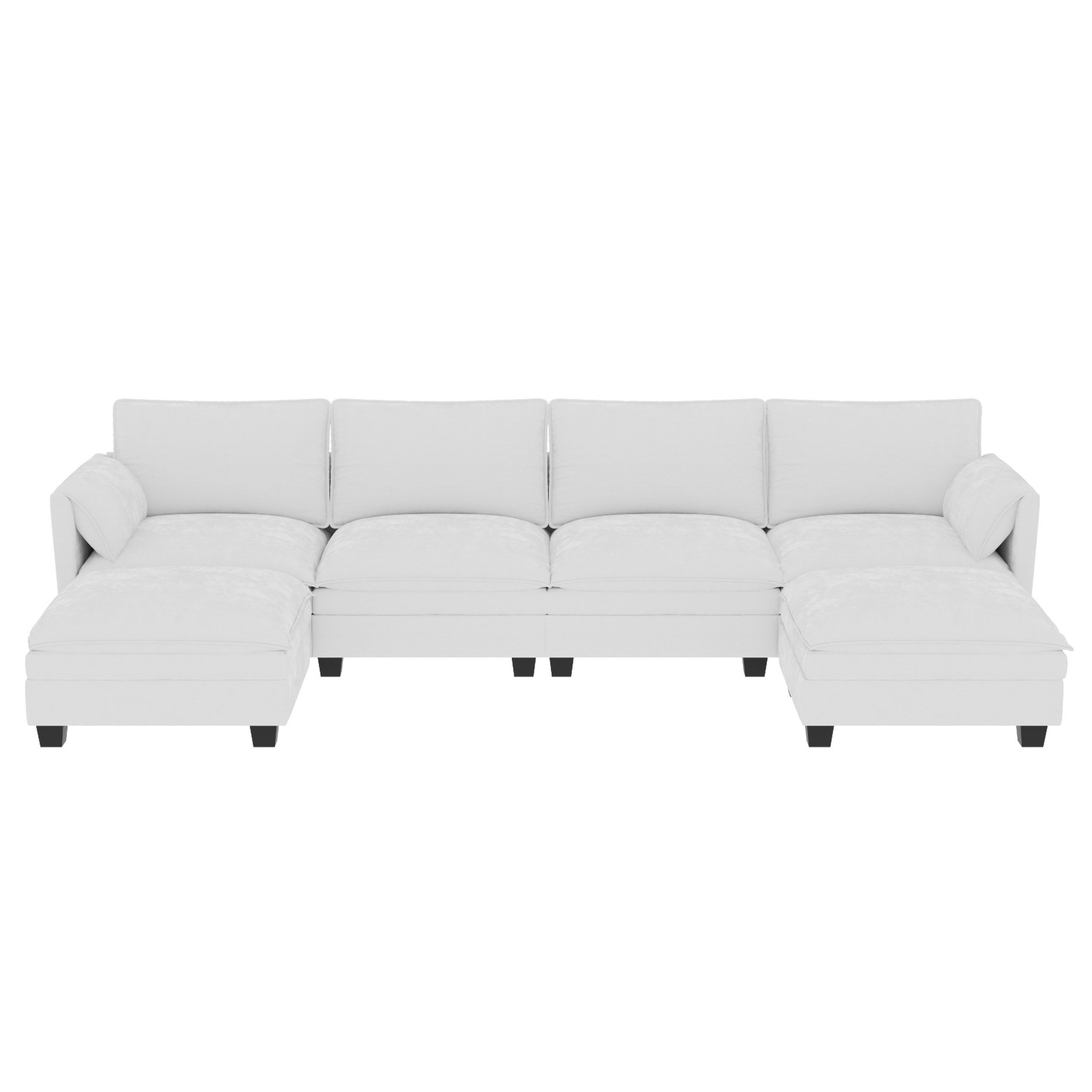 Latitude Run® Large Size 6 Seater U-Shaped Couch With Movable , Arm ...