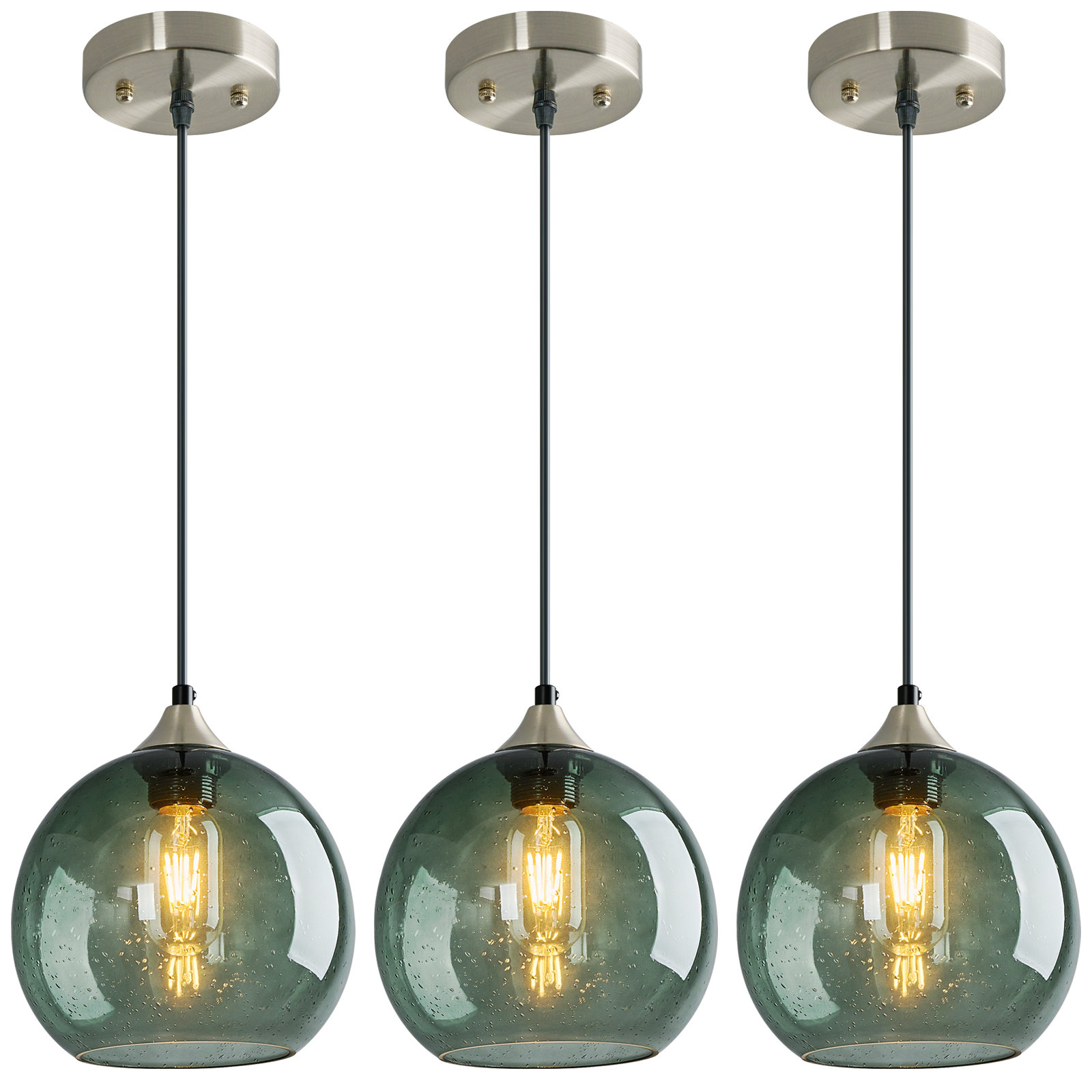 Ebern Designs Charolyn 3 - Light Single Pendant Light Globe Pendant ...