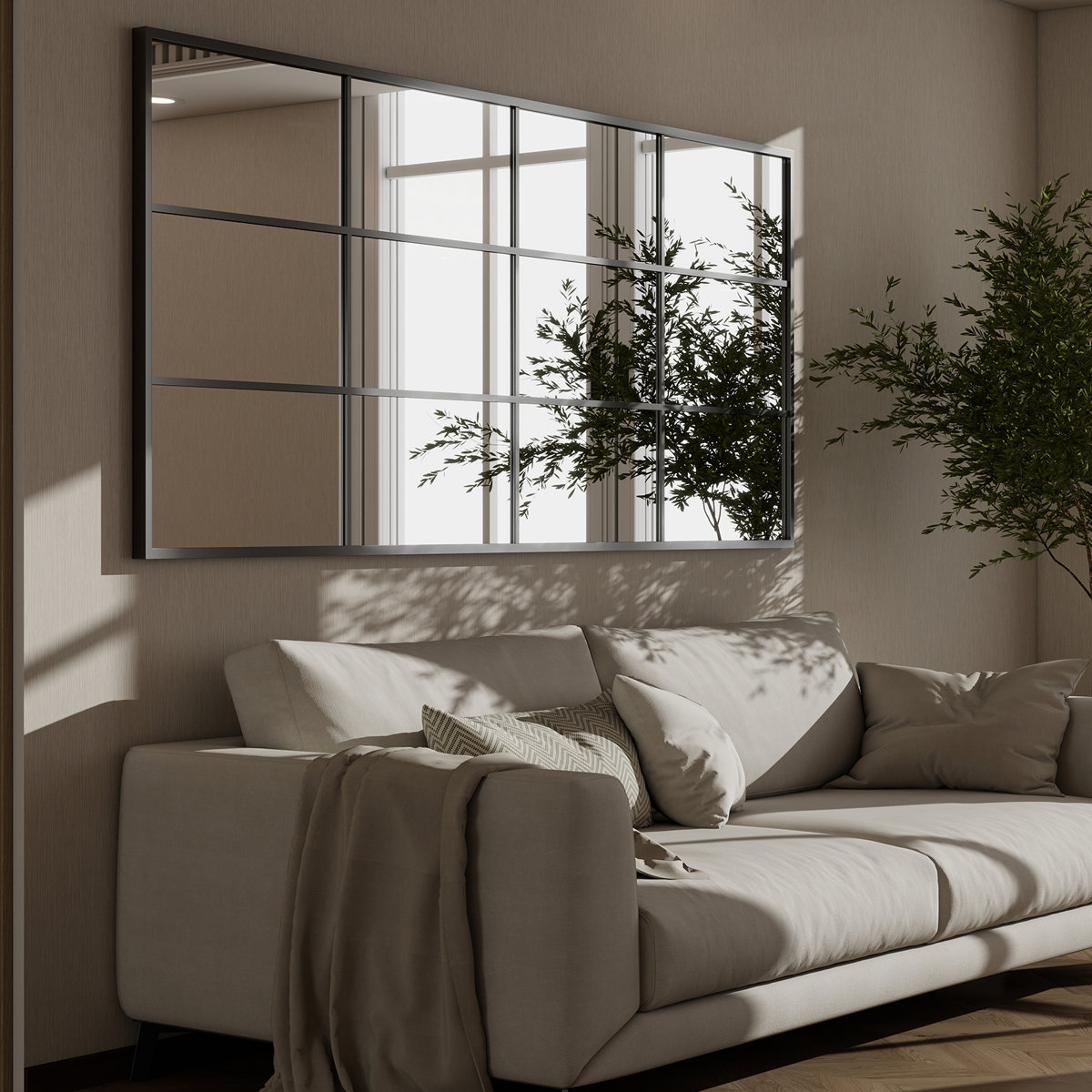 Ebern Designs Gianlucas Window Pane Full Length Mirror Wall Mirror ...