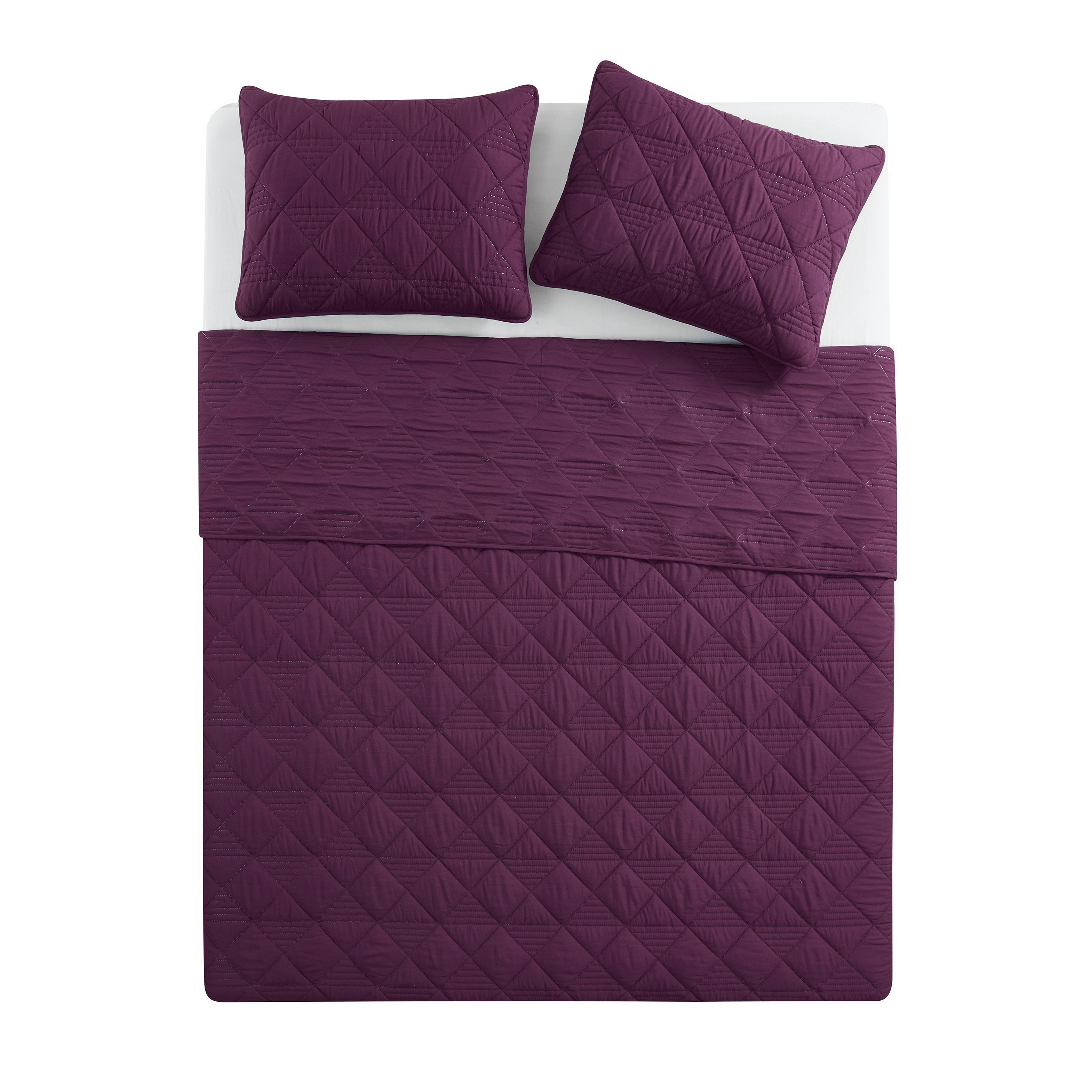 VCNY Home Lucy 3-Piece Pinsonic Diamond Microfiber Quilt Set | Wayfair