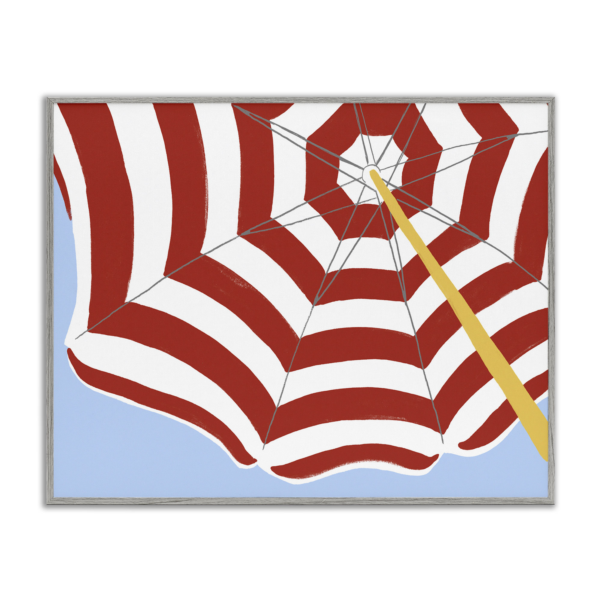 Highland Dunes Red & White Umbrella Giclee Art by June Erica Vess | Wayfair