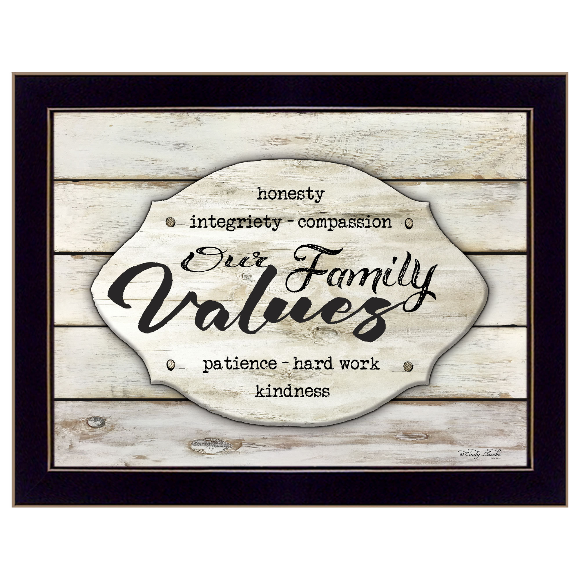 Rosalind Wheeler Our Family Values Framed Wall Art for Living Room ...