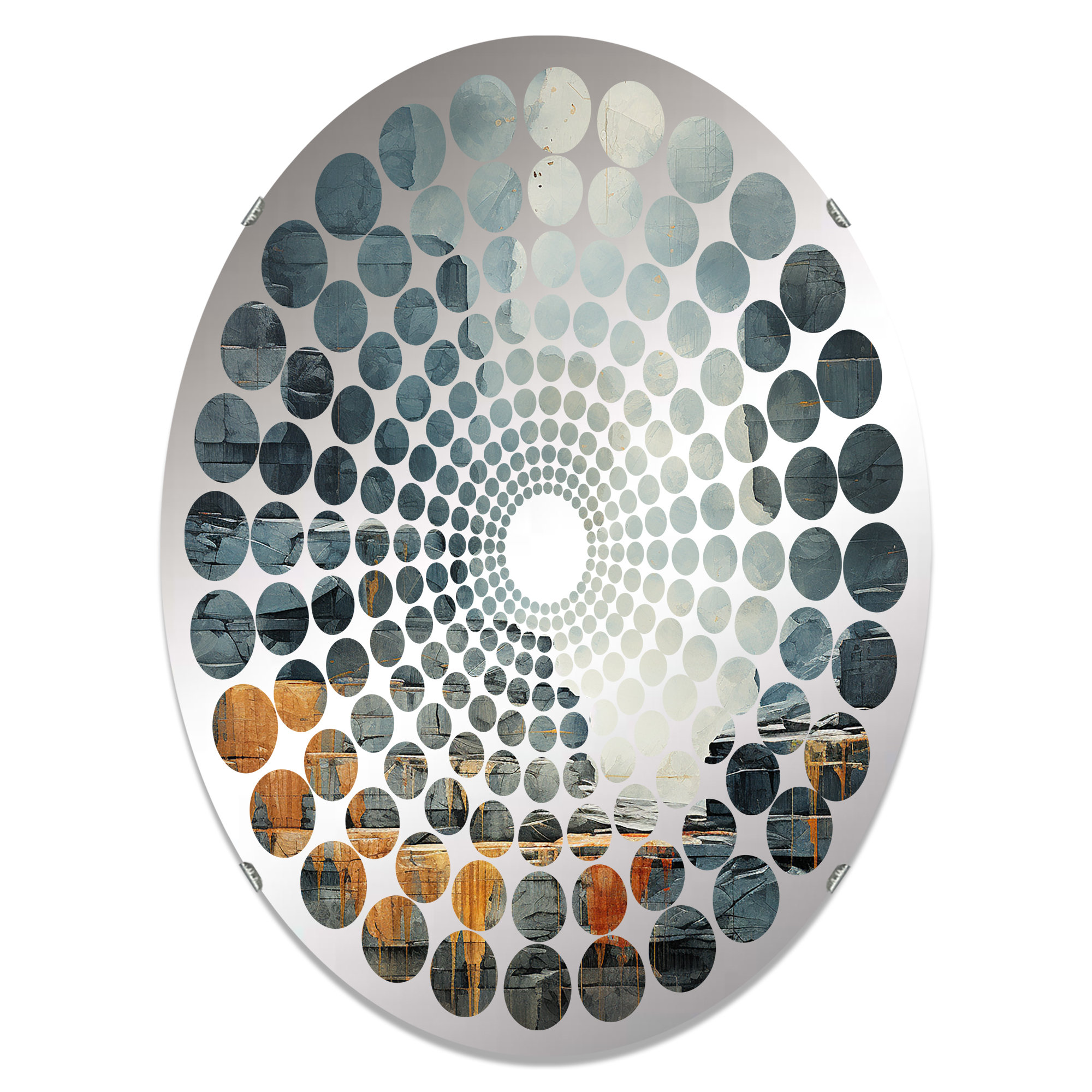Design Art Waterfall Cliff Adventure - Radial Dot Decorative Mirror ...