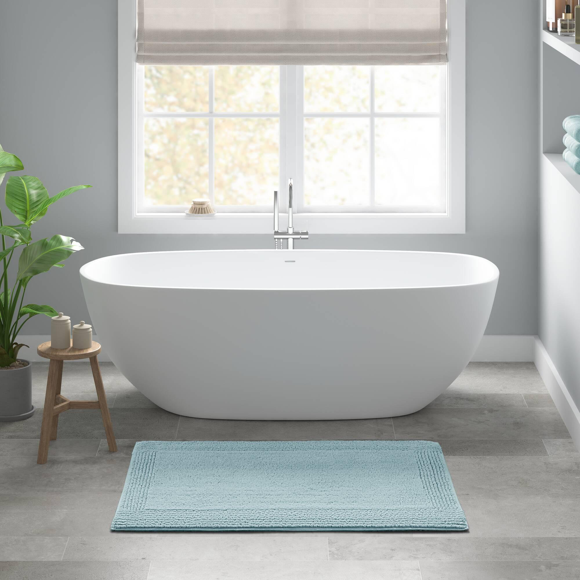 Ebern Designs 100% Cotton Tufted 3000 GSM Reversible Bath Rug | Wayfair