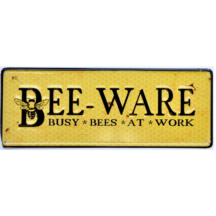 Trinx " Bee Ware Busy Bees At Work " on Metal | Wayfair