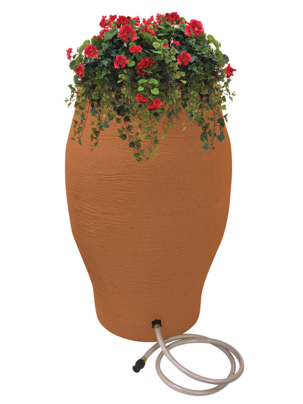 EMSCO Group Weather Resistant Plastic Rain Barrel and Hose with ...