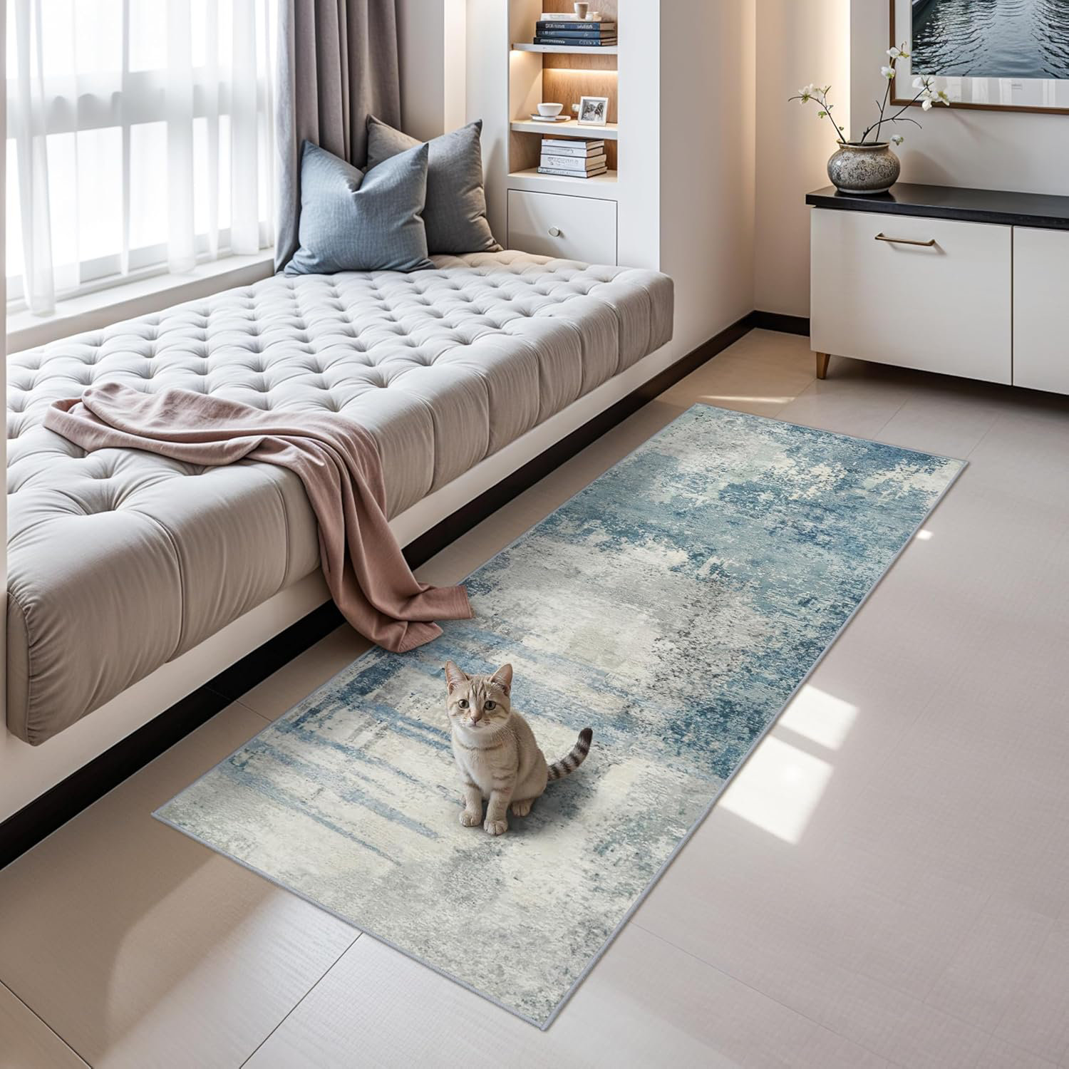 17 Stories Runner Rug for Hallway - Washable Abstract Runners Non Slip ...