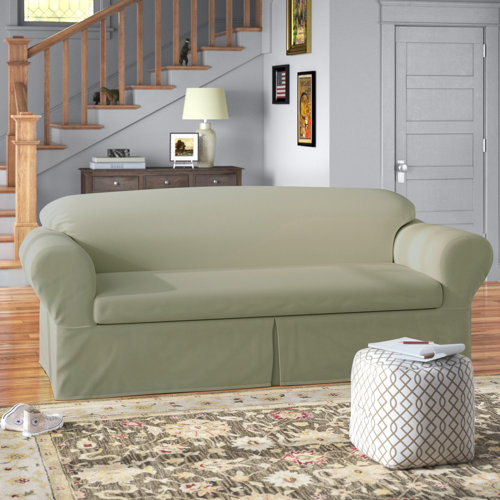 Latitude Run® Cotton Slip Cover Sofa Slipcover & Reviews | Wayfair