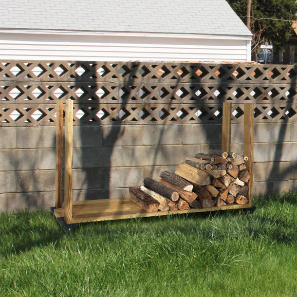 Arlmont & Co. Kanter 96'' W Resin Log Rack & Reviews | Wayfair