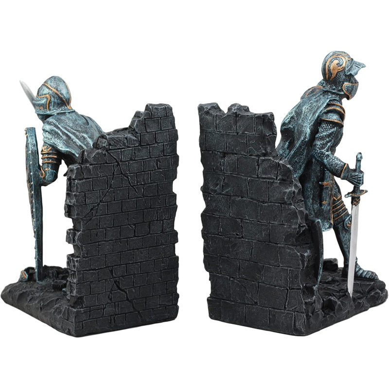Red Barrel Studio® Medieval Dragon Heraldry Knight Bookends | Wayfair