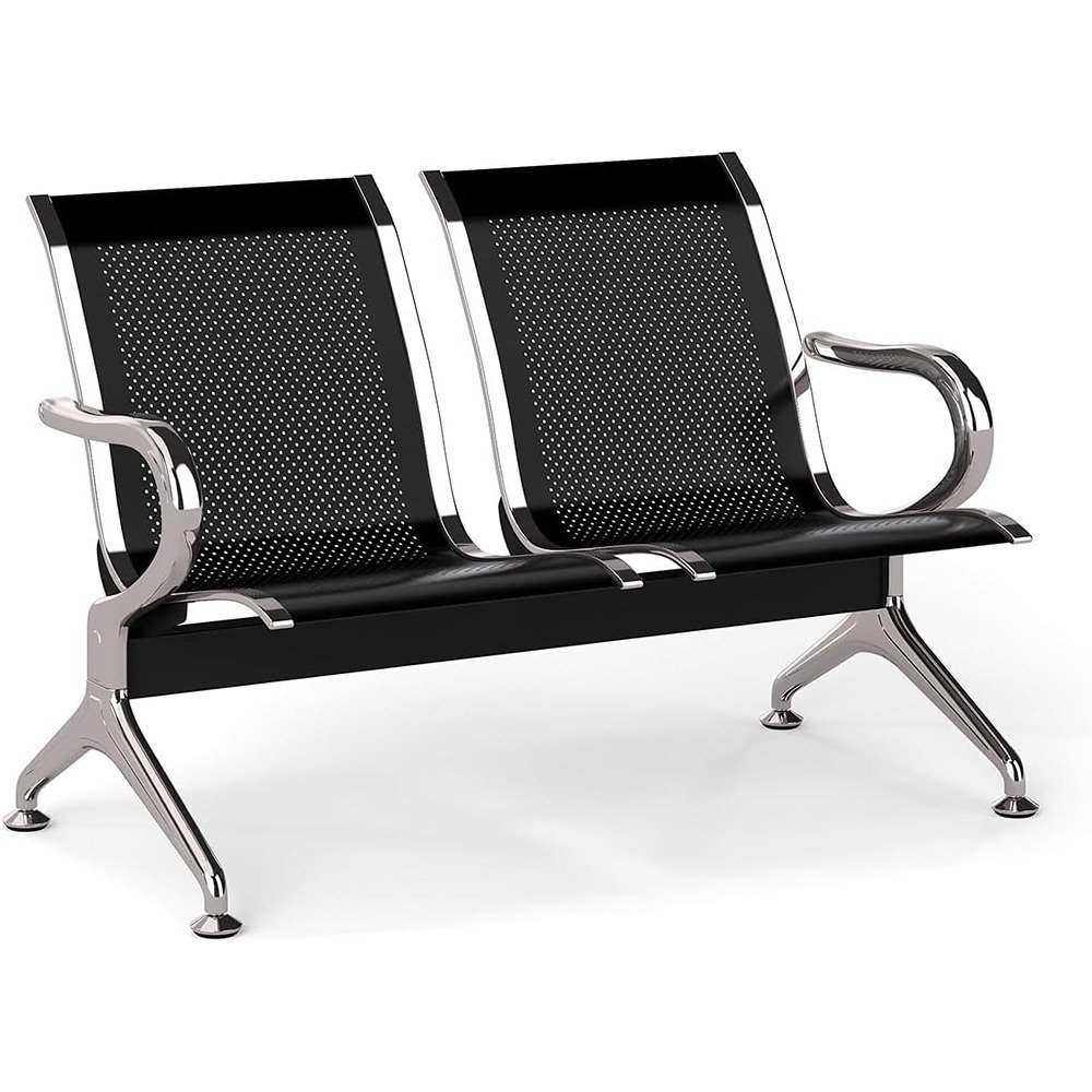 MAXAYA Waiting Room Chair Bench Set - 2-Seat Office Guest Bench ...