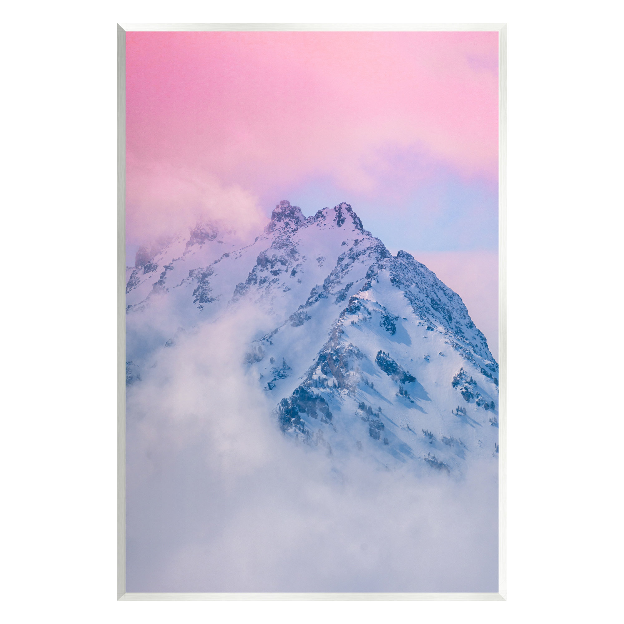 Stupell Industries Foggy Mountain Pink Sky Wall Plaque Art by Jared ...