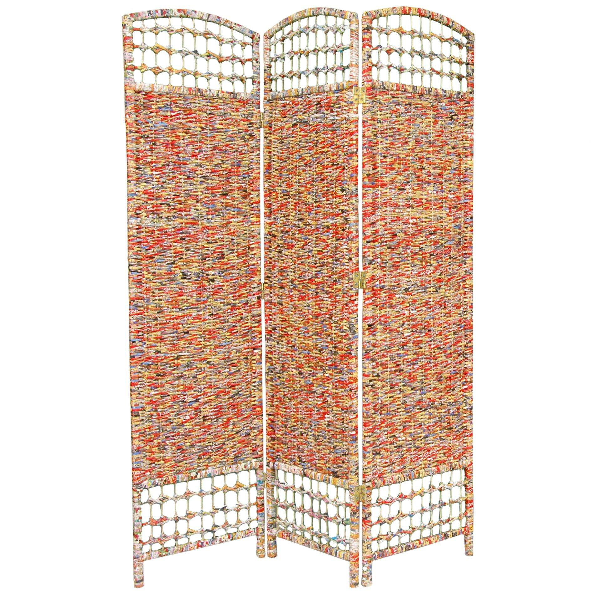 Bungalow Rose Diago Recycled Newspaper Folding Room Divider & Reviews ...