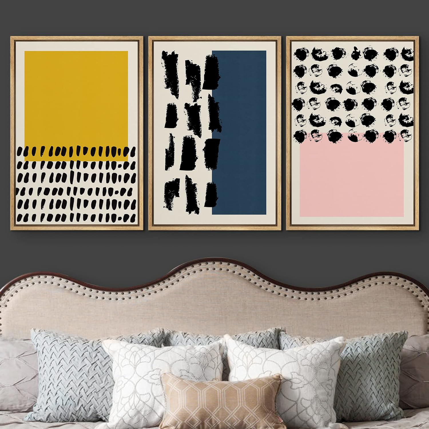 IDEA4WALL Abstract Vibrant Color Blocks Yellow, Blue And Pink ...
