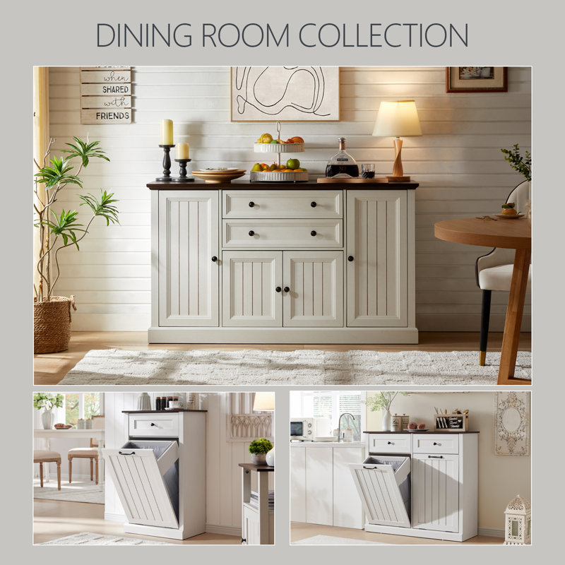 Winston Porter Niyah 58" Buffet Cabinet with Storage, Sideboard Buffets ...