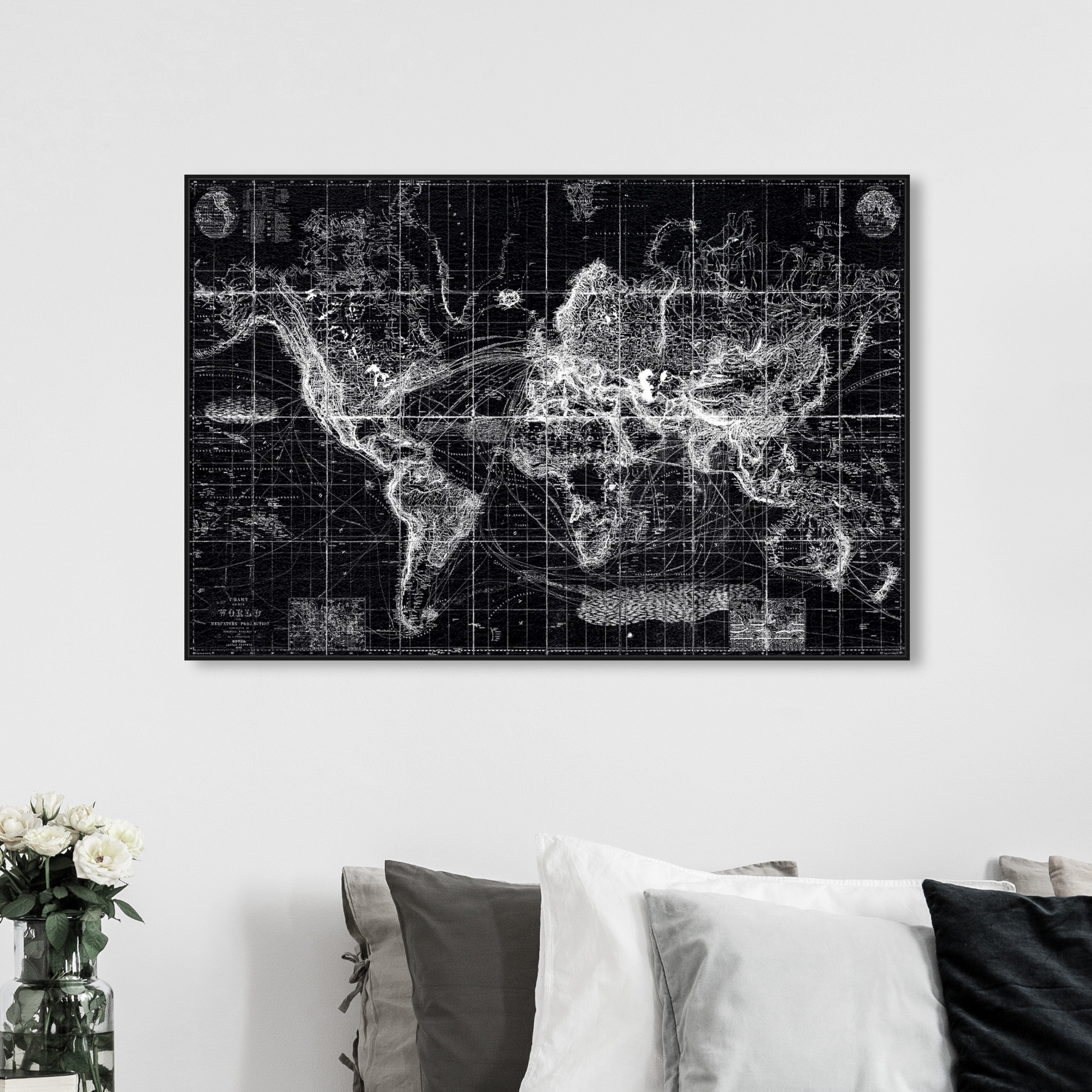 Art Remedy World Maps Chart of the World Map 1863 - Painting Print ...