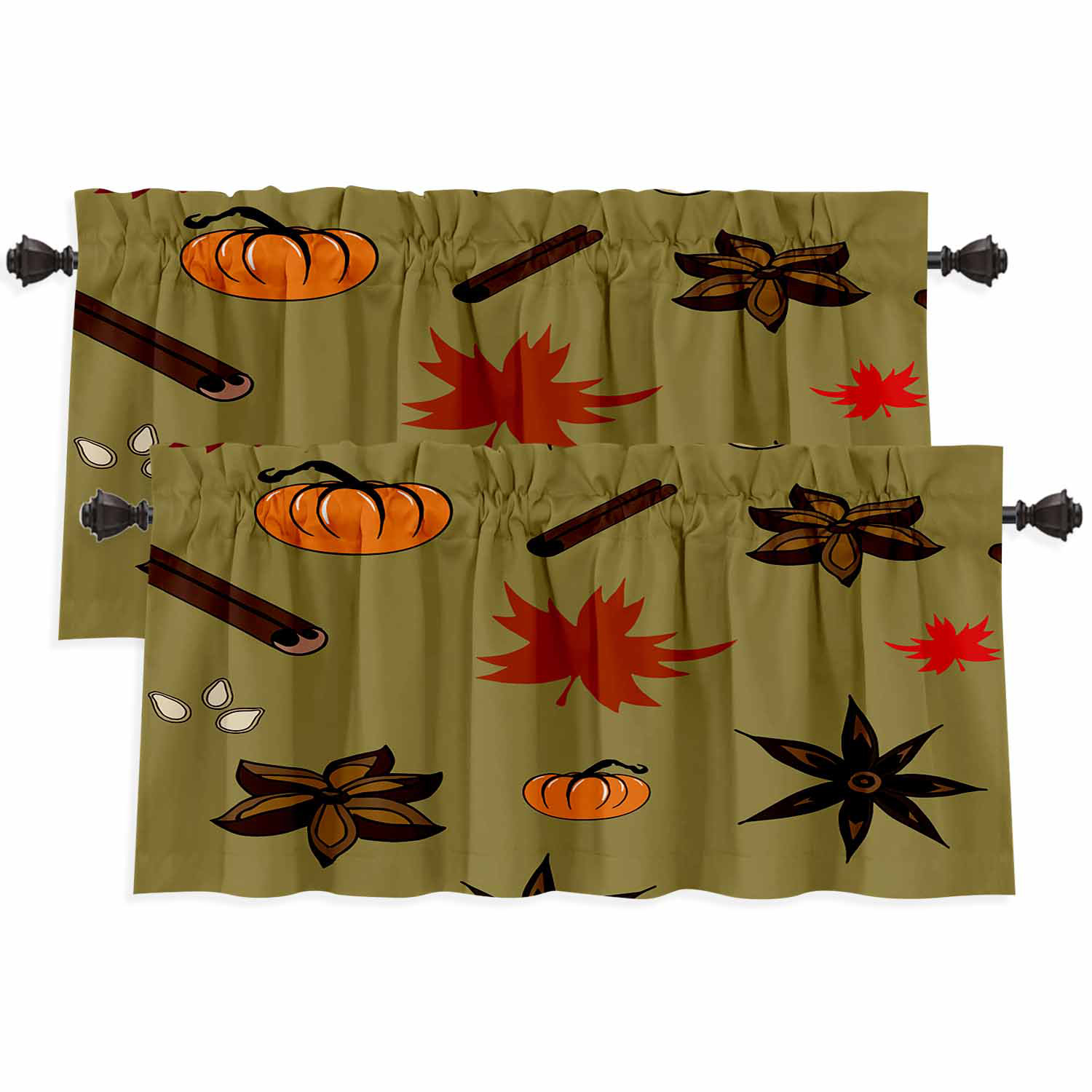 Dakota Fields Clear 52"W with Fall Autumn Pumpkin Stick Anise Window ...