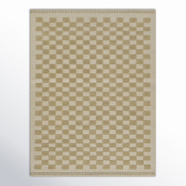 AllModern Azle Checkered Handmade Flatweave Wool Area Rug in Beige/Tan ...