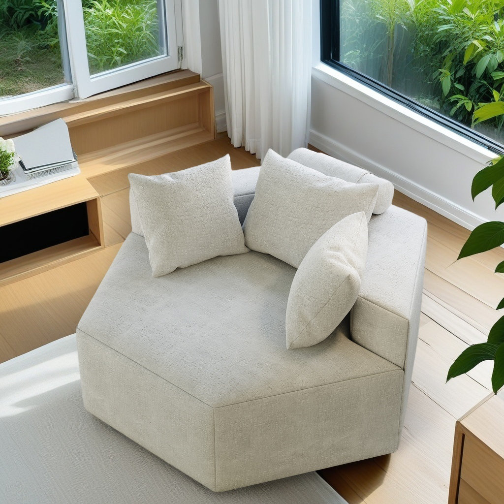 Hokku Designs Chenille Upholstered Single Sofa, No Assembly Needed ...