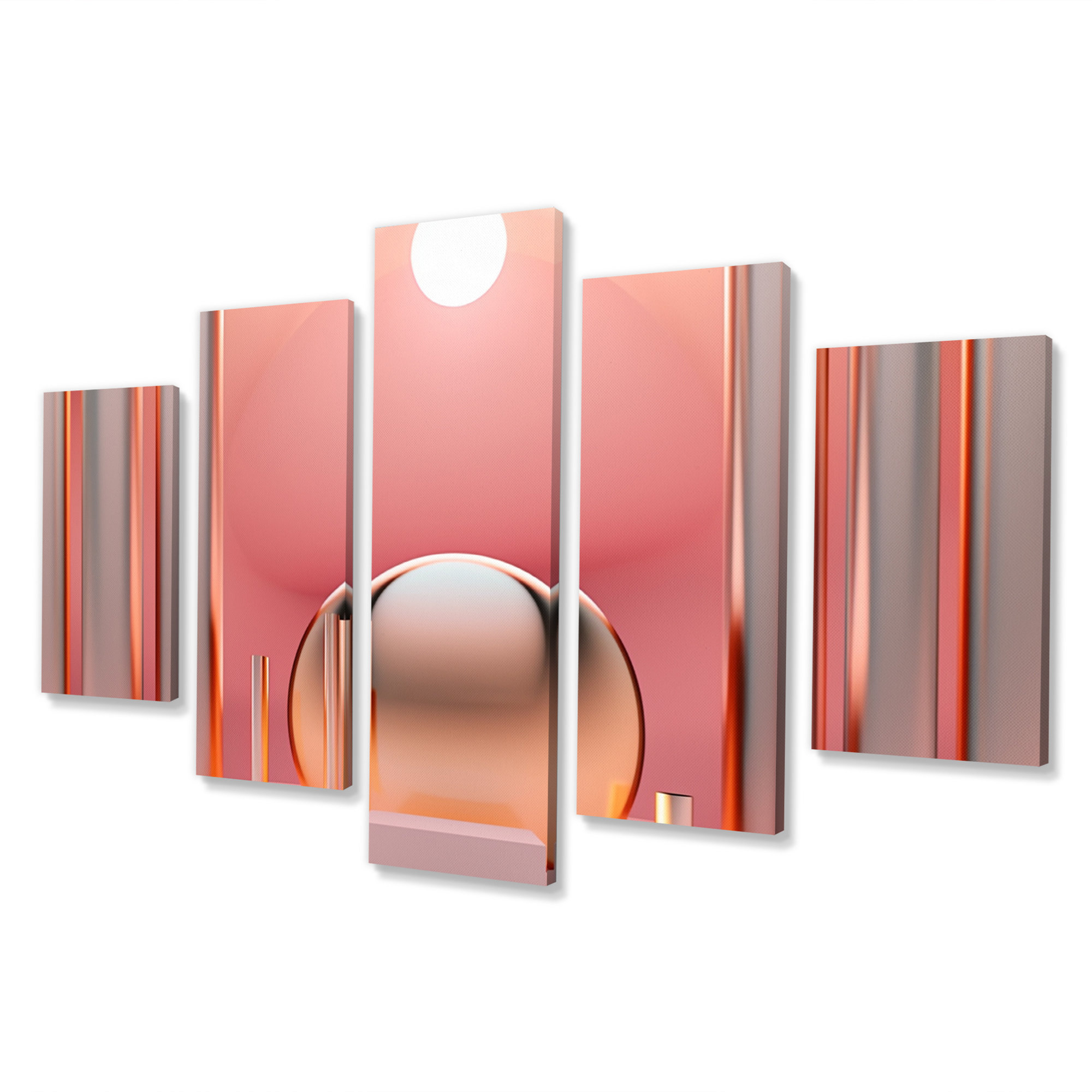 DesignArt Architecture Of The Future Pink And Gold II - Futuristic ...