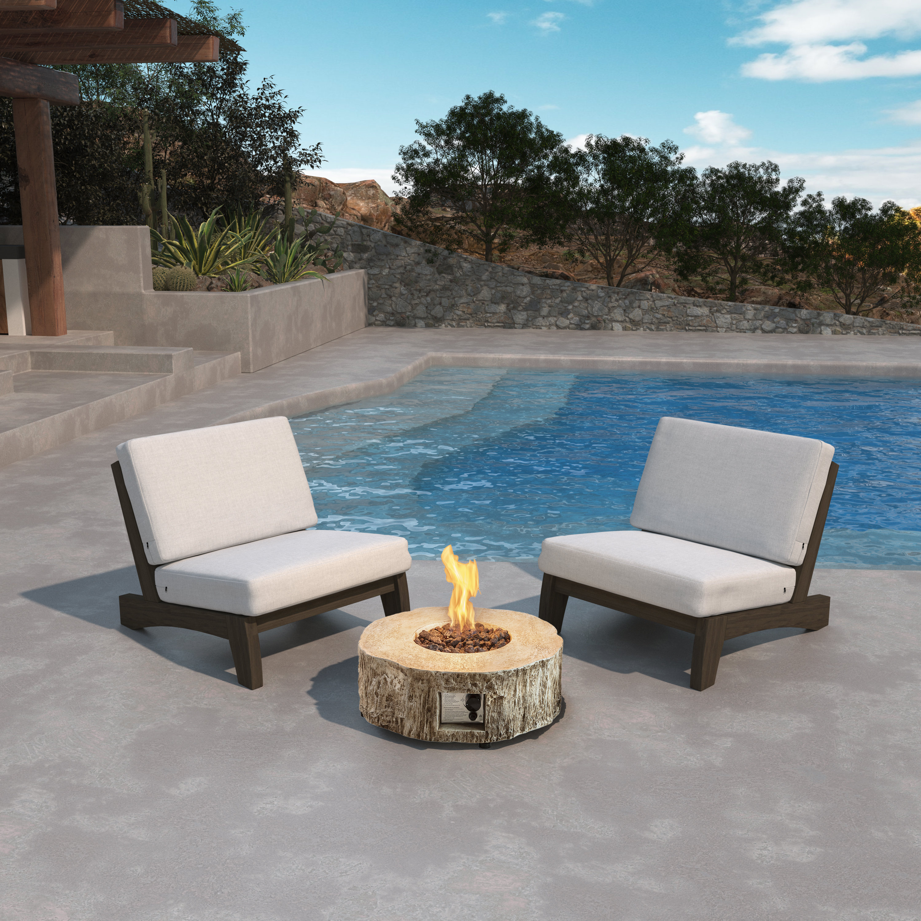 Millwood Pines Demarrea 2 - Person Outdoor Seating Group with Cushions ...
