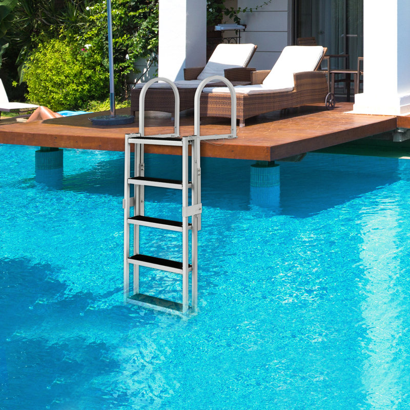 Stellweilan Tessberg Dock Ladder, Retractable 5 Steps, 350 lbs Load ...