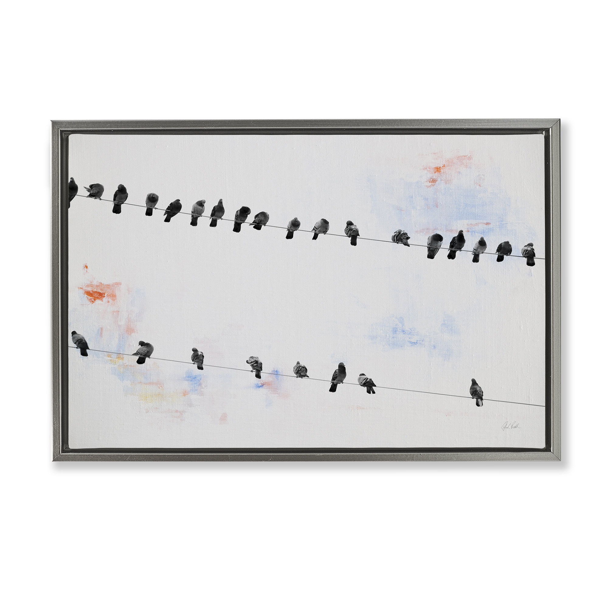 Lark Manor Migrating Birds on Wire Floater Canvas by Deborah Revell ...