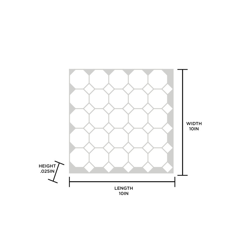 WallPops! Octagon 10" x 10" Peel & Stick Mosaic Tile in Gray and Off ...