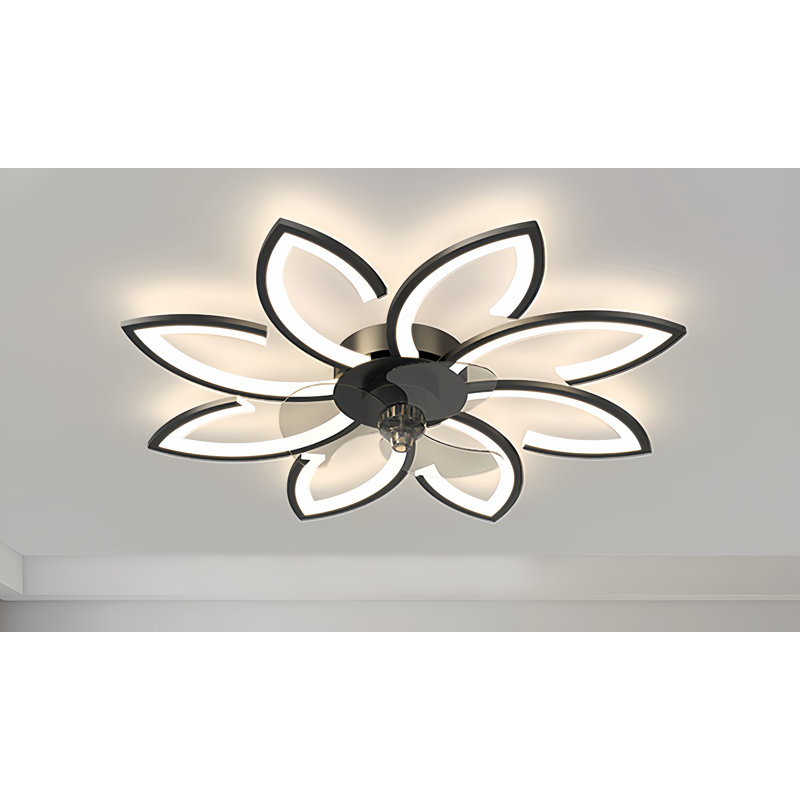 Orren Ellis 35'' Bladeless Ceiling Fan With Light Remote Control 8 ...