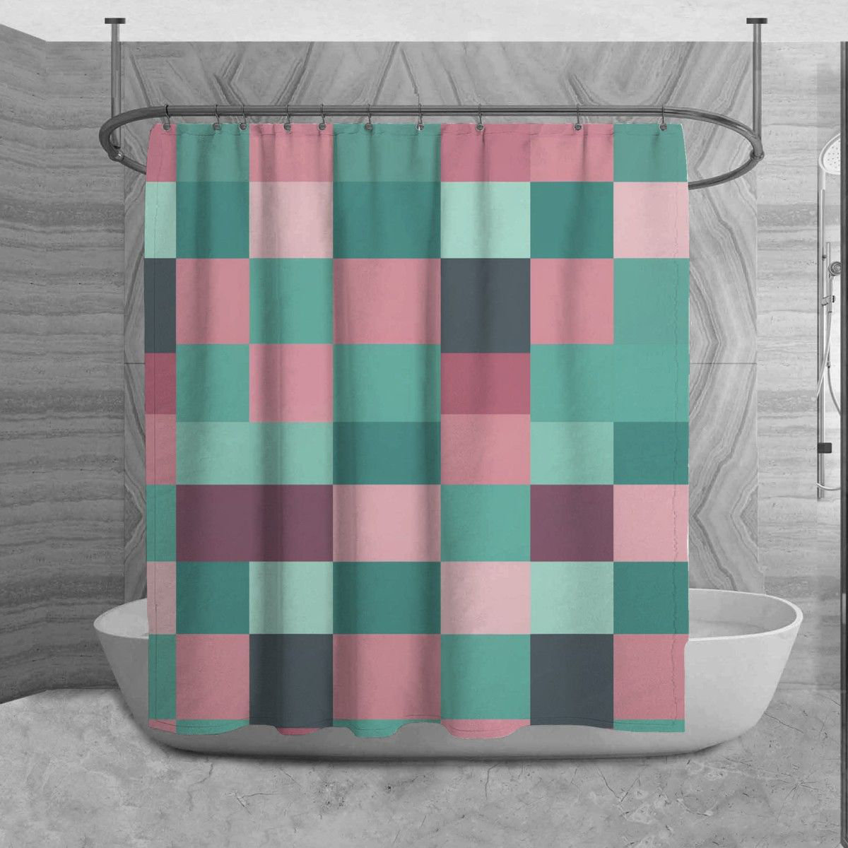 East Urban Home Marvena Checkered Shower Curtain - Wayfair Canada