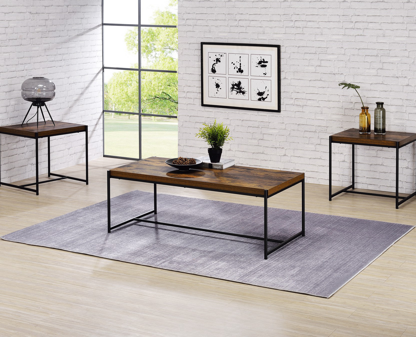 17 Stories 3 Piece End Table Set, Living Room Table, Coffee Table ...